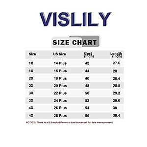 VISLILY 3x Womens Tops Plus Size Long Sleeve Shirts Loose Fit Tunic D 24w