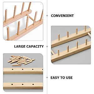 NUOBESTY Sewing Storage Rack Embroidery Thread Rack Thread Spool Rack Thread Storage Rack Thread Spinner Organizer Crochet Yarn Ball Holder Spool Holding Rack Horizontal Tool Wood