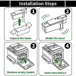 CAIRE Compatible Dell E525W E525DW E525 Toner Cartridge, Toner Cartridges Replacement for Dell E525W Color Laser Printer for 593-BBJX 593-BBJU 593-BBJV 593-BBJW (Black*2 Cyan Magenta Yellow, 5 Pack)