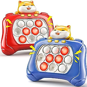 TEMI Handheld Bubble Game for Kids 6-12, Squeeze Sensory Push Bubble Stress Light Up Toy, Birthday Gifts for 6 7 8 9 10 11 12 Year Old Girls & Boys & Teens