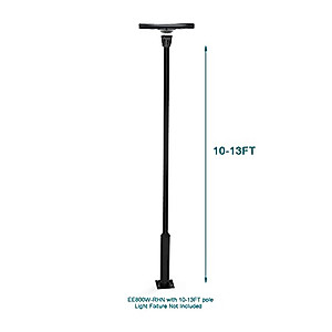 eLEDing 2.28in. 3 in. 3.5 in. Up to10 FT. 13 FT. 16 FT. Black Outdoor Universal Metal Street Light Pole Post w/Base MOUNTING Steel Anchors (13FT)