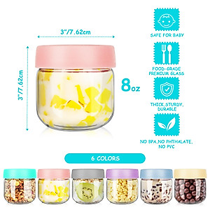 GoldArea 6 Pack Glass Baby Food Containers,8 oz Baby Food Storage Jars with Lids,Glass Baby Food Jars,Breast Milk, Small Containers for Fridge-Freezer & Microwave Safe.