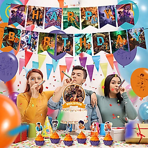 Birthday Party Decorations, Fantasy Adventure Theme Party Supplies With Happy Birthday Banner, Cake Toppers, Balloons for Kids Teens Baby Shower Party Decorations
