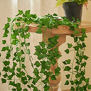 TOTOGA 12 Strands Artificial Ivy Leaf Fake Plants Vine Hanging Garland for Wall Home Wedding Decor