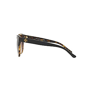 Tory Burch TY7095 Sunglasses 160113-54 - Black/Tortoise Frame, Dark Brown TY7095-160113-54