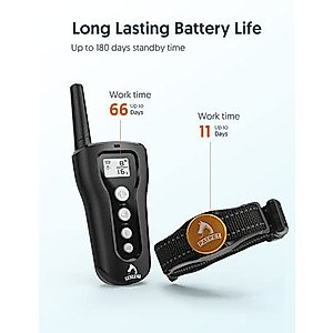 PATPET Dog Training Collar with Remote - Rechargeable Shock Collar for Medium Large Dogs 1000Ft Remote Range 3 Training Modes IPX7 Waterproof Black