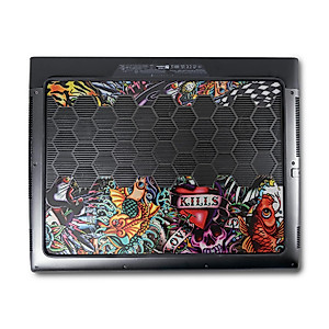 MightySkins Skin Compatible with Alienware M18 R1 (2023) Full Wrap Kit - Old School Tattoo | Protective, Durable, and Unique Vinyl Decal wrap Cover | Easy to Apply & Change Styles | Made in The USA