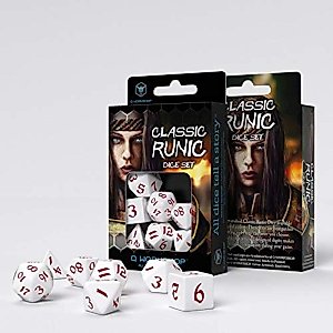 Q-Workshop Classic Runic White & Red Dice Set (7)