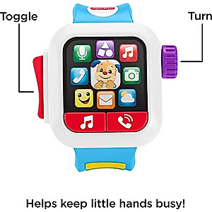 Fisher-Price Laugh & Learn Baby To Toddler Toy Time To Learn Smartwatch With Lights & Music For Pretend Play Ages 6+ Months