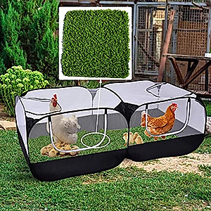 Hamiledyi Chicken Nesting Pads, Artificial Grass Rug Carpet Synthetic Turf Mats Nest Bedding for Chicken Coop Pet Garden Lawn 12"x12" (4PCS)