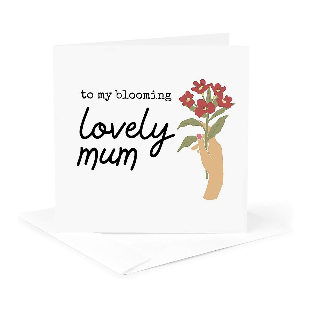 3dRose Greeting Card - To My Blooming Lovely Mom Birthday and Mothers Day Greeting and Gift Rosette - Mom Birthday