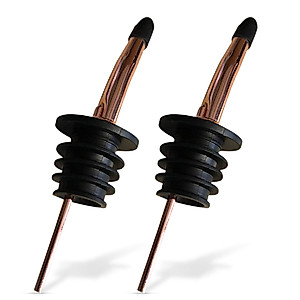 Trovety Rose Gold Liquor Bottle Dispenser Spouts – Classic Speed Pours for Alcohol, Olive Oil and Shave Ice Syrup – Rustproof Stainless Steel with Tapered Pouring Funnels and Dust Caps (2 Pack)
