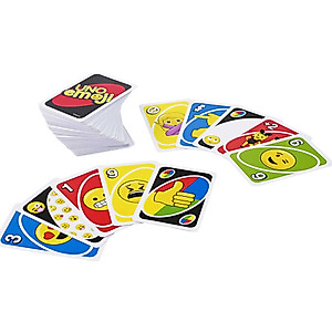 Mattel Games UNO Emoji Card Game for Kids, Adults, Familieis & Game Nights, Deck Features Hilarious Emojis