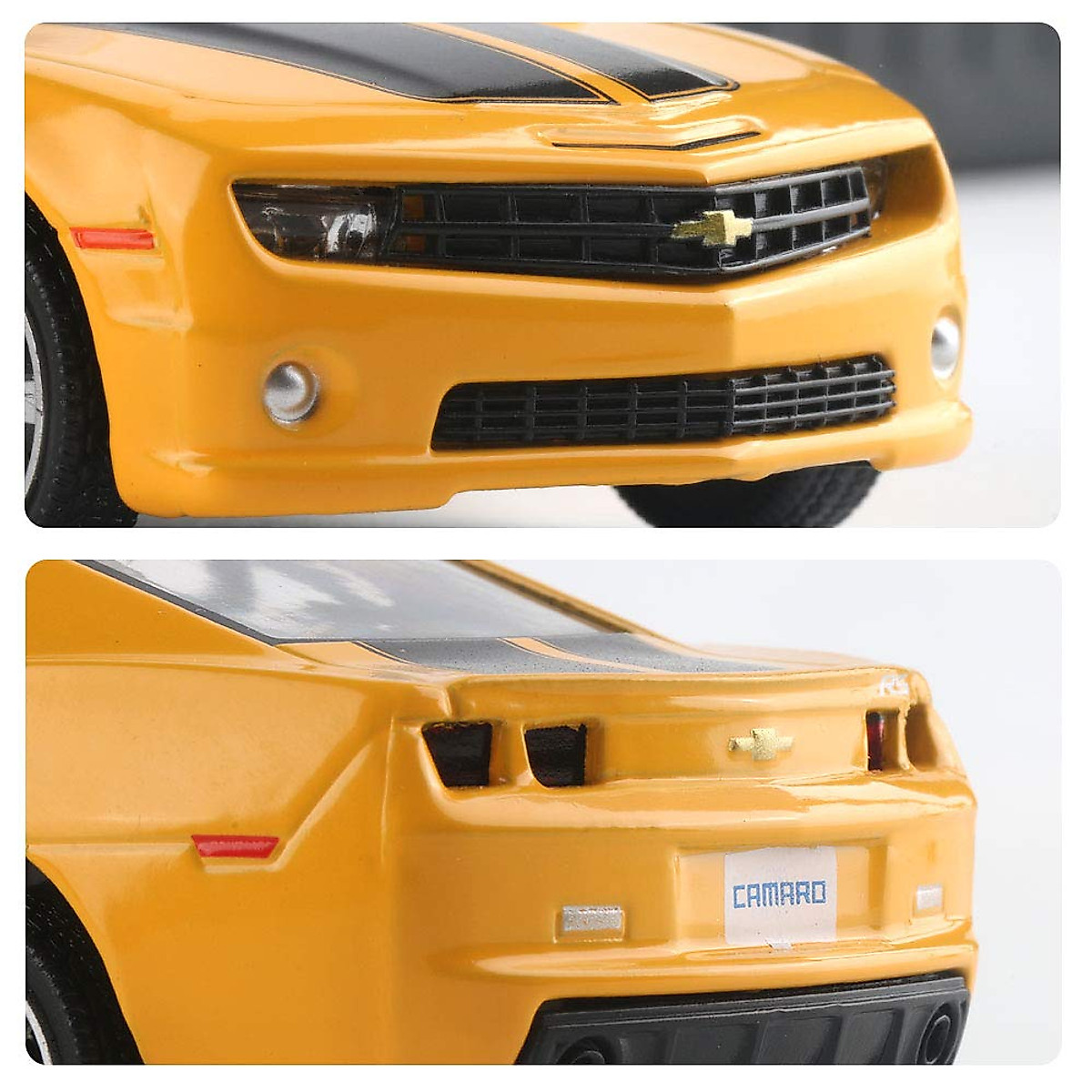 TGRCM-CZ 1/36 Scale Chevrolet Camaro Casting Car Model, Camaro Bumblebee Zinc Alloy Toy Car for Kids, Pull Back Vehicles Toy Car for Toddlers Kids Boys Girls Gift (Yellow)