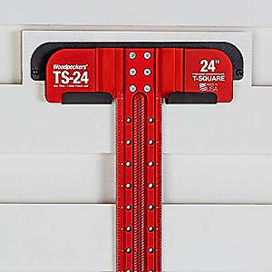 Woodpeckers T-Square with Rack-It Mount, 24 Inch, Aluminum, For Precision Woodworking