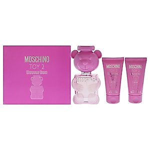 Moschino Moschino Toy 2 Bubble Gum 1.7oz EDT Spray, 1.7oz Body Lotion, 1.7oz Bath and Shower Gel Women 3 Pc Gift Set