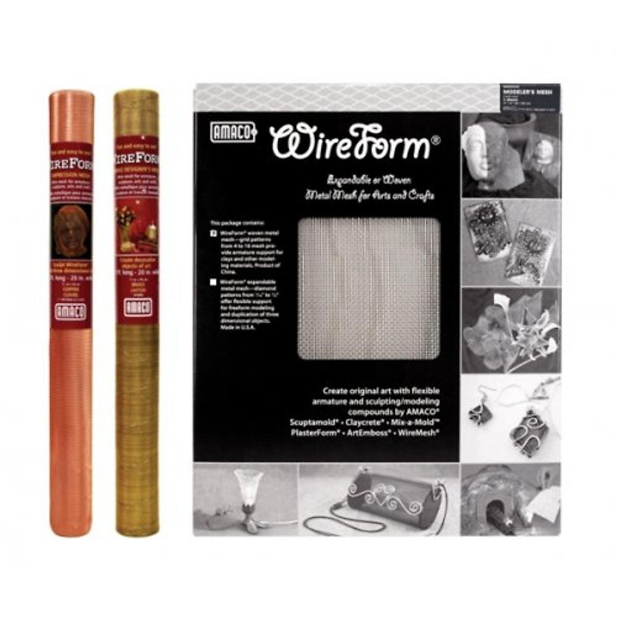 AMACO WireForm 16x20 Copper 1/4" Wire Form Metal 1620 Copper14, Copperform Mesh, Silver