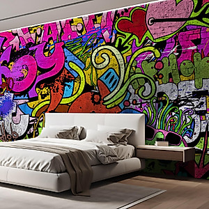 wall26 - Colorful Graffiti - Large Wall Mural, Removable Peel and Stick Wallpaper, Home Decor - 100x144 inches