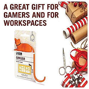 Monkey Business Ginger The Cat Tail Hook for Computer Screen, Desk Headphone Hanger, fits Any Tight Spaces, Hang Keys, Accessories in Easy Reach