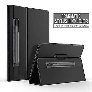 MoKo Holder Case for Microsoft Surface Pen, Premium PU Leather Cover Sleeve Pouch Protective Carrying Bag with Elastic Strap for Surface Pen Case and Other Cases Length up to 9.3"-13.5", Space Gray