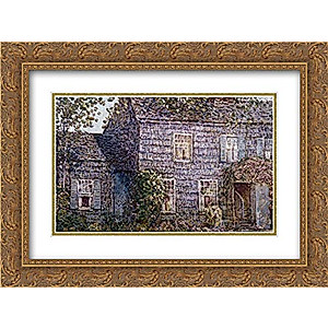 Hassam, Childe 38x28 Gold Ornate Frame and Double Matted Museum Art Print Titled Hutchison House, East Hampton, Long Island