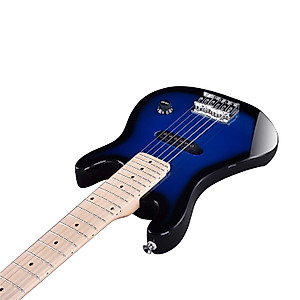 WINZZ EGM100 30 Inches Real Kids Electric Guitar with Beginner Kit, Right Handed, Blueburst