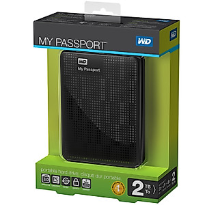 WD My Passport 2TB Portable External USB 3.0 Hard Drive Storage Black (WDBY8L0020BBK-NESN) (Renewed)