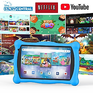 Contixo Kids Tablet V10, 7-Inch HD for Ages 3-7 - Toddler Tablet with Camera, Parental Control, 32GB Storage, WiFi, 50+ Disney Storybooks & Stickers, Kid-Proof Case & Stylus - Blue