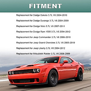 JDMON Fuel Injectors Replacement for Dodge Dakota Durango Nitro Ram1500 Jeep Commander Grand Cherokee Liberty Mitsubishi Raider 3.7L V6 Replace 0280158020 812-12145 FJ474 6Pcs