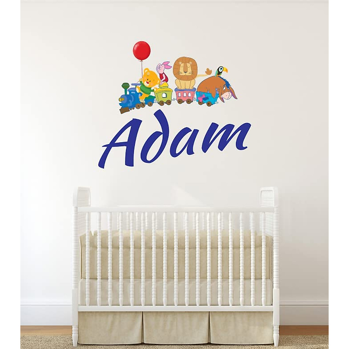 Teddy Bear and Pooh Friends Custom Name Wall Decal - Personalized Nursery Name -Wall Decal for Nursery Decoration playroom Decoration (Wide 20"x16" Height Inches)
