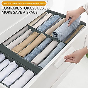 KOMIWOO Wardrobe Clothes Organizer, 9 Grid Clothes Organizer Washable Closet Drawer Storage Organizer for Pants, Jeans and T-Shirt