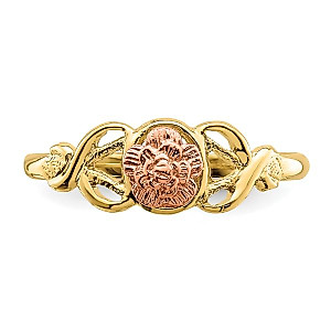 IceCarats 14K Two Tone Gold Rose Flower Ring Size 7