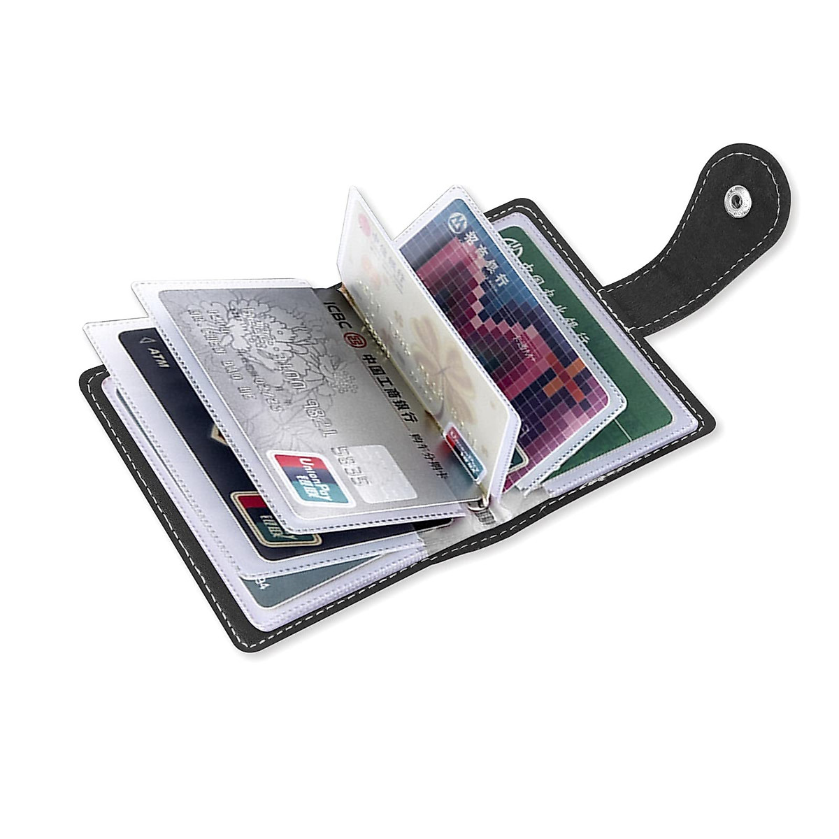 PRIVILLA 2 Pcs Credit Card Holder and Credit Card Wallet，Sd Card Holder Each Has 26 Card Slots for Organizers, 2024 New Credit Card Holders for Men and Women (Gray+blue)