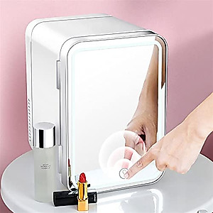 HESNDxbx Mini Fridge Beauty Refrigerator Skin Care Cosmetics Facial Mask Refrigerator Household with Mirror LED Mini 8L Dormitory Mini Refrigerator