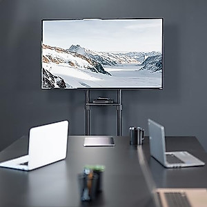 VIVO Mobile Premium TV Cart for 32 to 88 inch Screens up to 154 lbs, Samsung Digital Flipchart, Microsoft Surface Hub 2S, Portrait to Landscape, Shelf, Wheels, Max VESA 600x400, Black, STAND-TV02PB