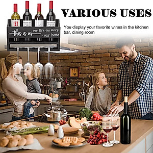 AOAOPQ Floating Shelves for Wall Mounted with This is Us Stem Glass Holder Hanging Wine Holder Wine Bathroom Shelf Bedroom Kitchen Farmhouse Small Wine Racks Shelf Wash White