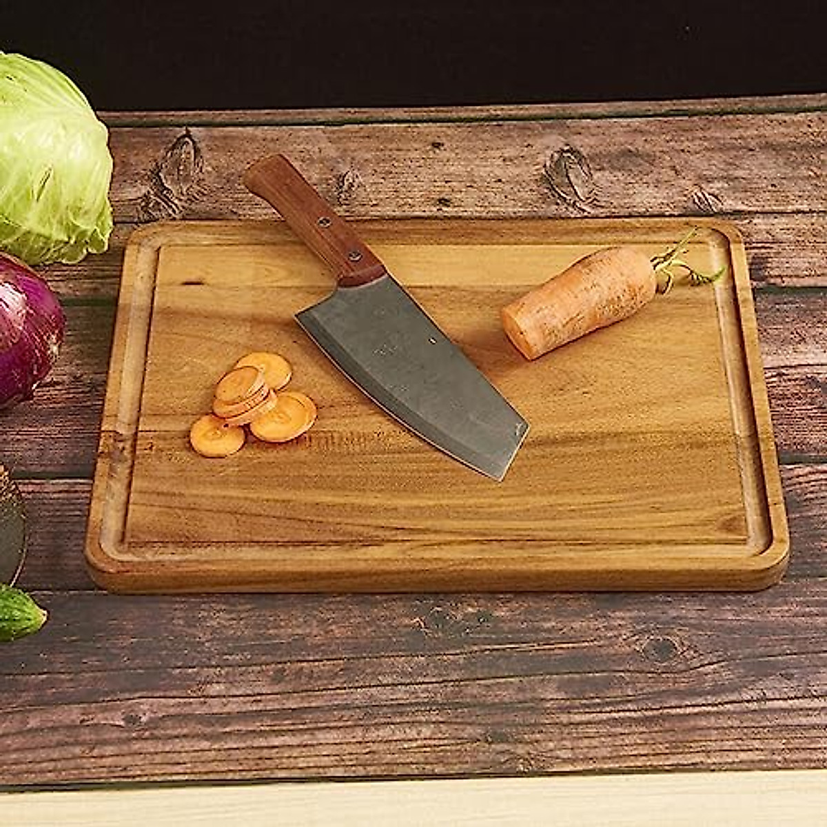 Kichvoe Wood Cutting Board Paddle Charcuterie Boards Kitchen Chopping Boards Food Tray Cheese Bread Pizza Snack Serving Plate for Meat Vegetables Fruit Bread 40X30X2cm