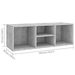 CUMYZO Shoe Storage Bench Concrete Gray 41.3"x13.8"x13.8" Engineered Wood 16.45kg/36.19ib Shoe Racks & Organizers