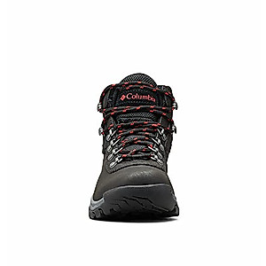Columbia womens Newton Ridge Plus Waterproof Hiking Boot, Black/Poppy Red, 8 US