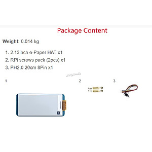 Newest 2.13inch E-Ink Display HAT (V4) Compatible with Raspberry Pi 5/4B/3B+/3B/2B/B+/A+/Zero/Zero W/WH/Zero 2W Series Boards 250x122 Resolution SPI Interface Supports Partial Refresh @XYGStudy
