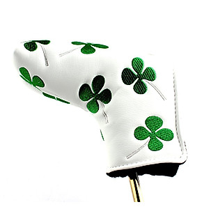 Baby flower Golf Green Clover Black Inside White Putter Cover Headcover For Scotty Cameron Ping blade