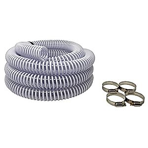 Sealproof 1.25" (32mm) Pool Filter Pump Connection Hose for 1-1/4 Inch Above Ground Pools and Intex Systems, 20 FT Premium Quality PVC Made in USA | Cut to Desired Length, Includes 4 Hose Clamps