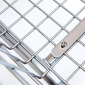 Coin Laundry Cart, CART&SUPPLY [Heavy Duty][Rolling Cart] Laundry Cart with Double Pole Rack [Chrome]