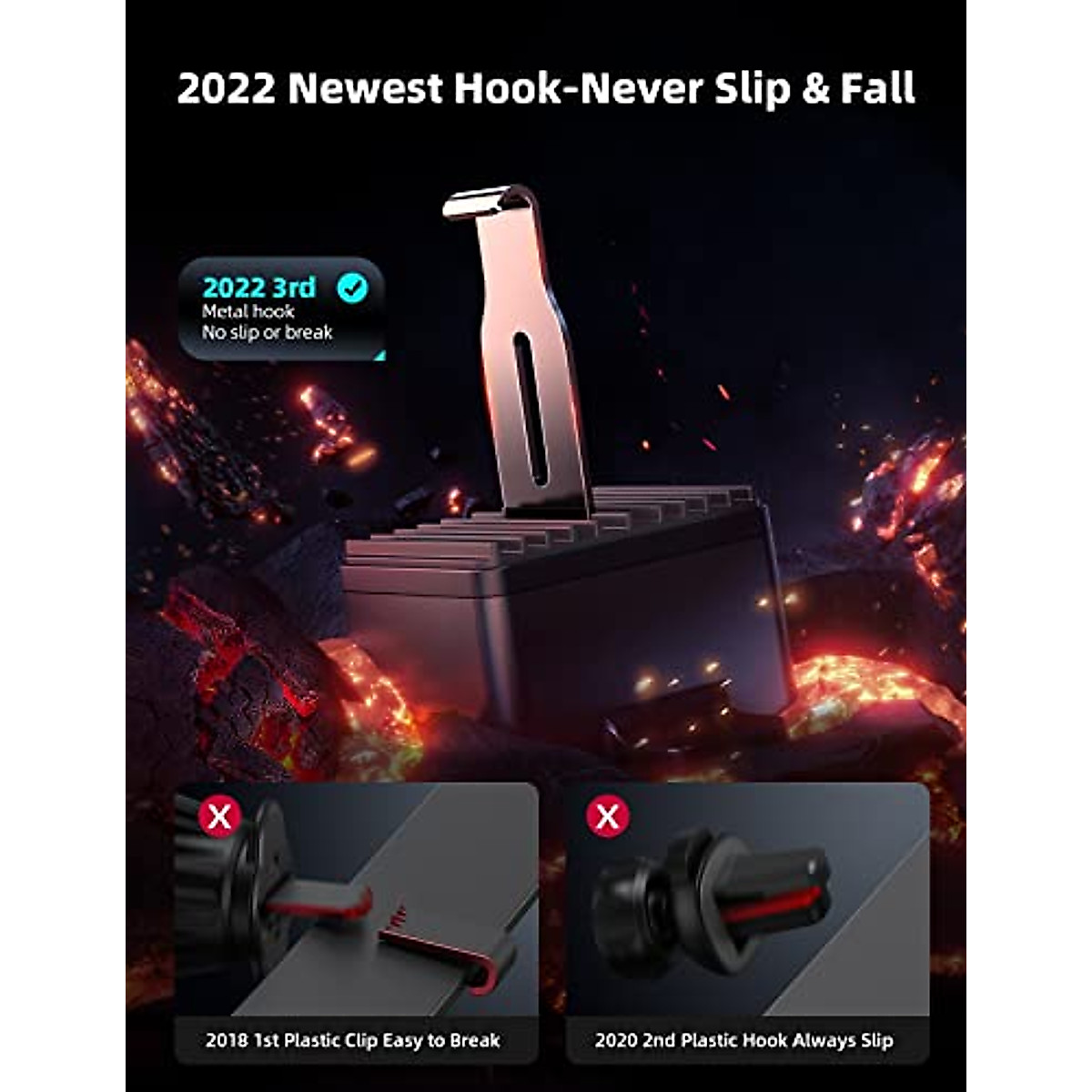 Lamicall Car Vent Phone Mount Phone Holder for Car Air Vent Clip in Vehicle [Big Phone & Thick Cases Friendly] Hands Free Cell Phone Automobile Clamp Cradles, Fit for All iPhone Samsung Phones