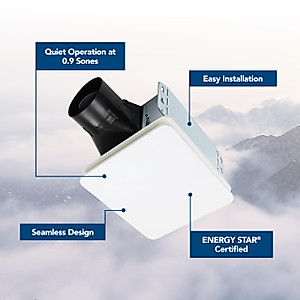 Broan-NuTone® BE8 Bathroom Exhaust Fan, 80 CFM, ENERGY STAR® Exhaust Fan, 1.5 Sones
