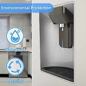 Refrigerator Drip Catcher Tray .JIUBAR Non-slip Cuttable fridge water Dispenser Drip Tray,Silicone refrigerator Water Drip Catcher for GE, Samung Fridge Drip Tray (SemiCircular-Black)