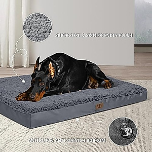 UUBEI High-Elastic Breathable Dog Mat Bed Waterproof Crate Dog Bed Washable Deluxe Sherpa Cover Comfy Durability Dog Bed Crate Pad Anti-Slip Pet Bed Warm Mat for Dogs Up to 99 lbs