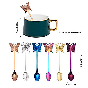 Gracelife 6-Pack Coffee Spoons Rainbow Colorful Teaspoon Dessert Espresso Stainless Steel Stirring Spoon