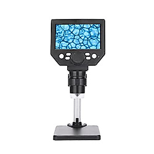 XDCHLK Professional Digital Electron Microscope 4.3 Inch Large Base LCD Display 8MP 1-1000X Continuous Amplification Magnifier (Color : White-Fruit peach5, Size : Aluminum Plastics)