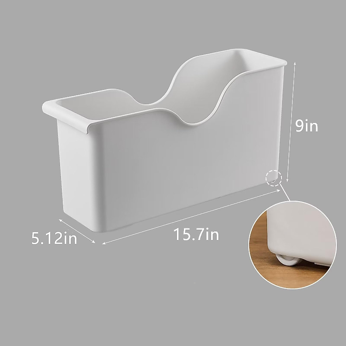 Typutomi Kitchen Cabinet Organizers and Storage, Plastic Pan Pot Holder Pot Cover Rack with Wheels Pantry Organizer Bathroom Storage Basket(White, M)